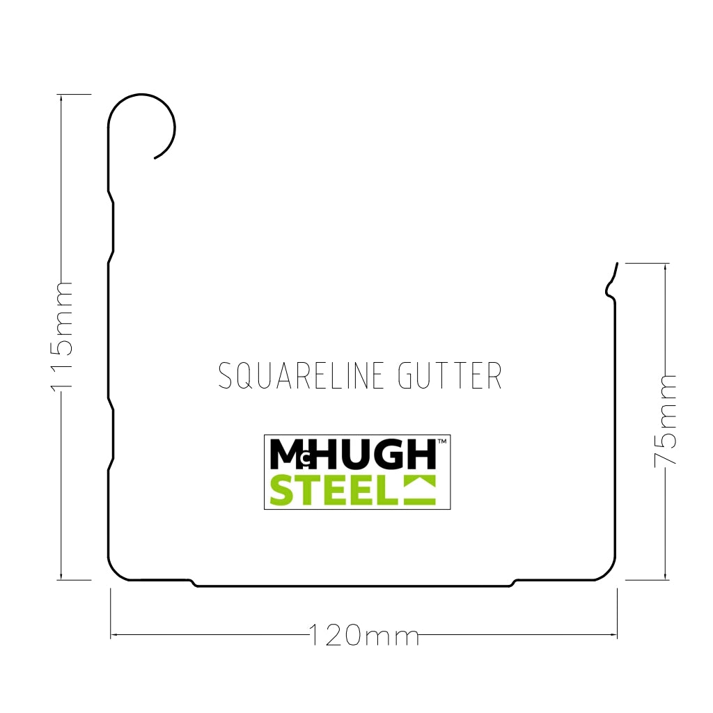 Squareline Gutter Colorbond - Rainwater| McHugh Store