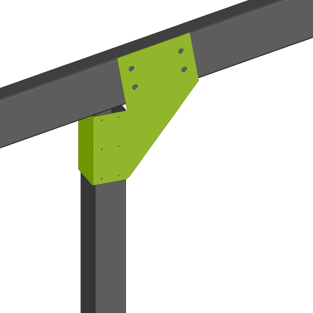 Carport Bracket OffSet Post Low Side C150 10Degrees 100mm Post|McHugh Store