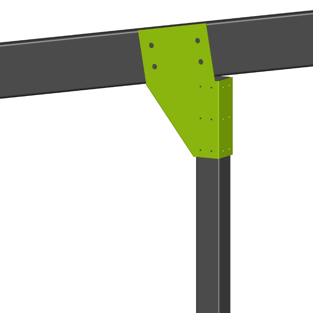 Carport Bracket OffSet Post HighSide C150 10Degrees 75mm Post|McHugh Store